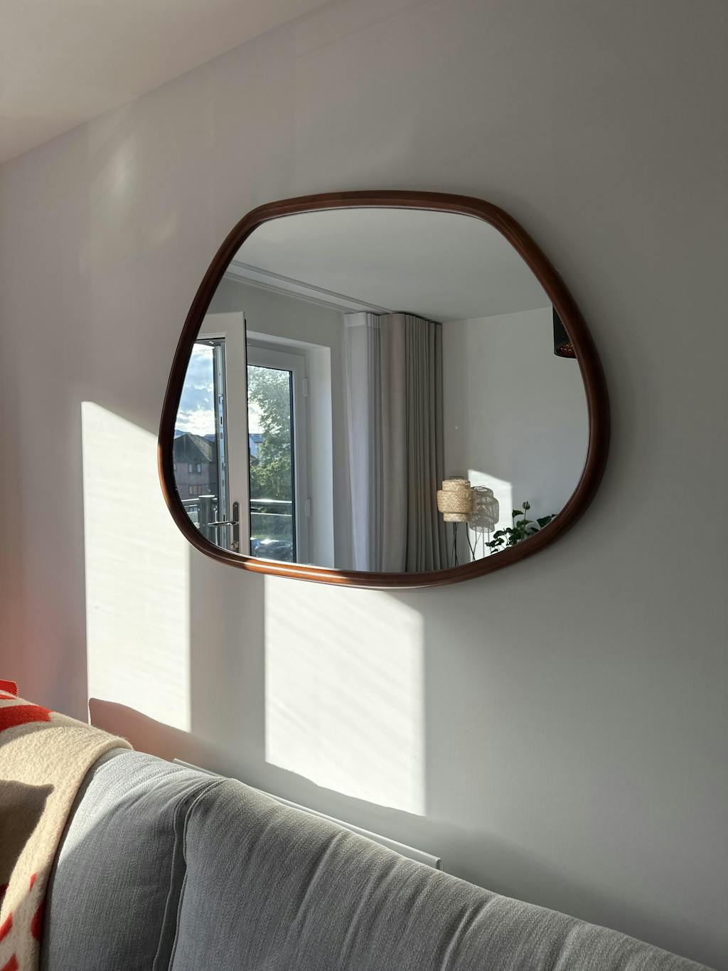 Aaliyah - Dark Wood Irregular Wall Mirror 110cm x 80cm