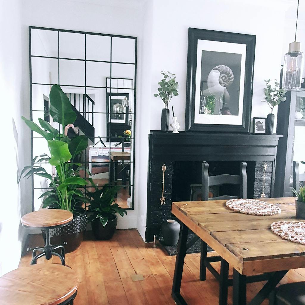 XL Full Length Black Metal Window Mirror 210cm x 120cm - Brooklyn