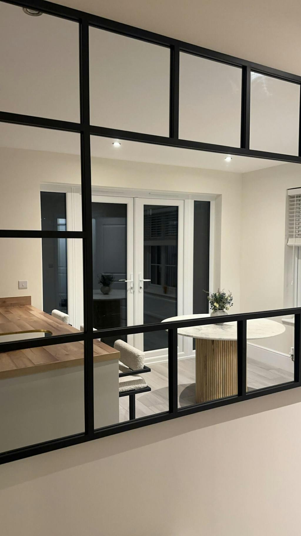 Black Industrial Full Length Metal Window Mirror 179cm x 119cm - Camden