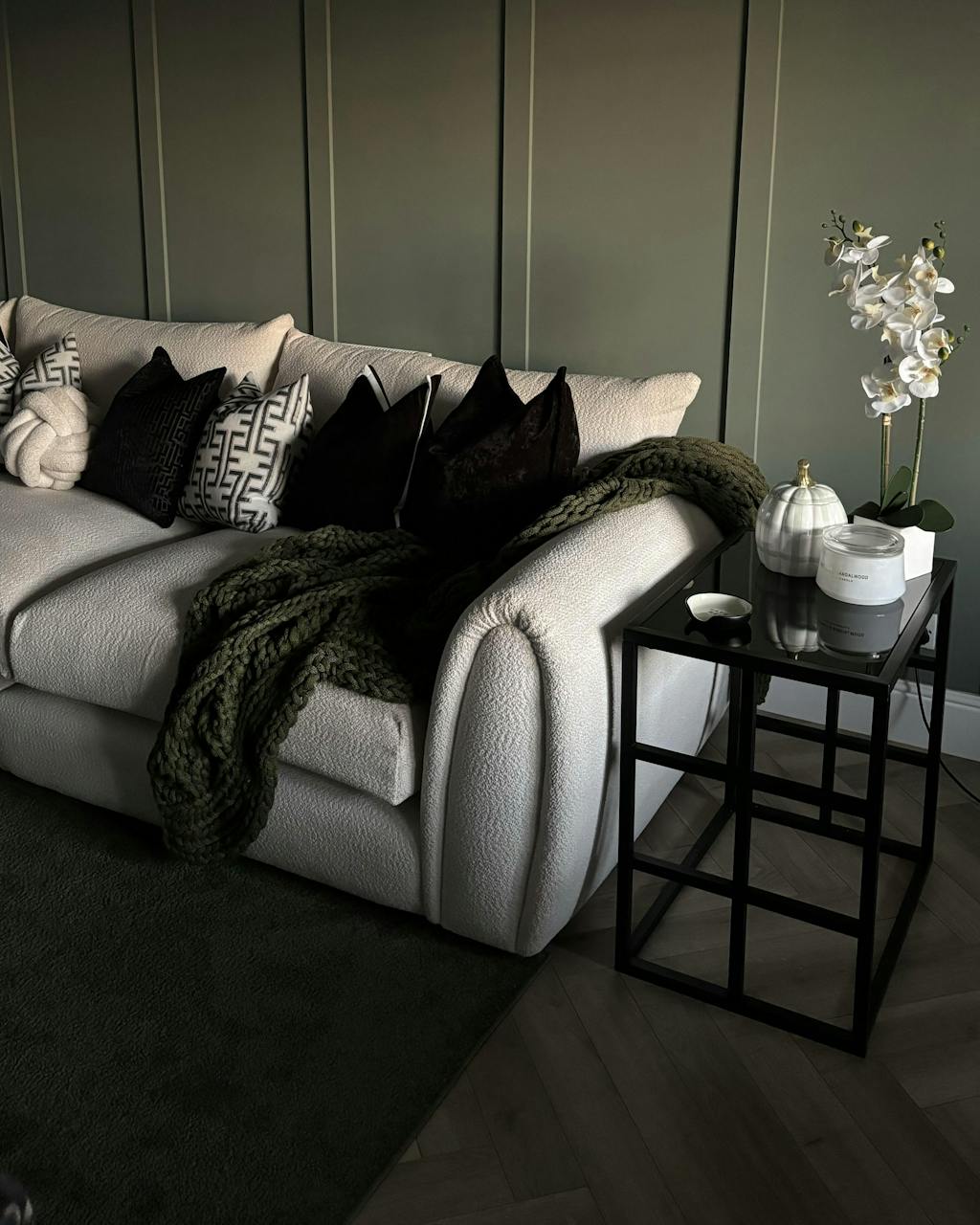 Black Modern Rectangle Tinted Mirrored Side Table - Brooklyn