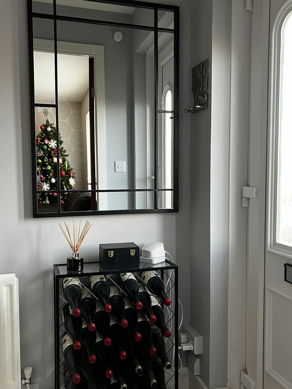 Black Industrial Metal Wall Mirror 100cm x 70cm - Bexley