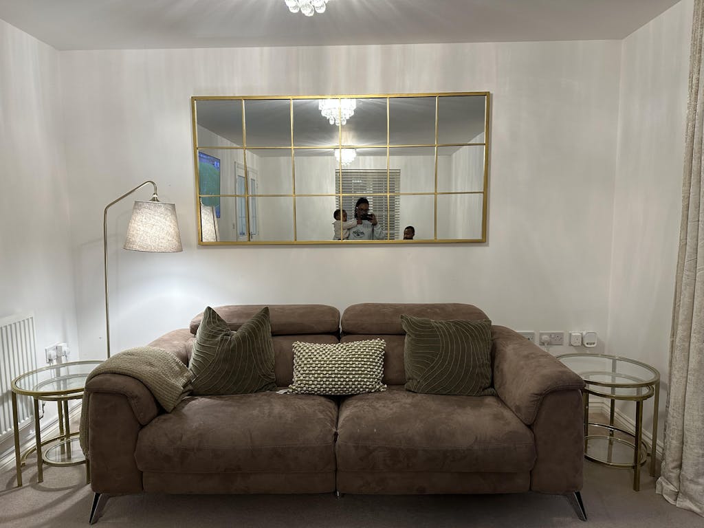 Full Length Large Gold Metal Window Mirror 180cm x 90cm - Brooklyn