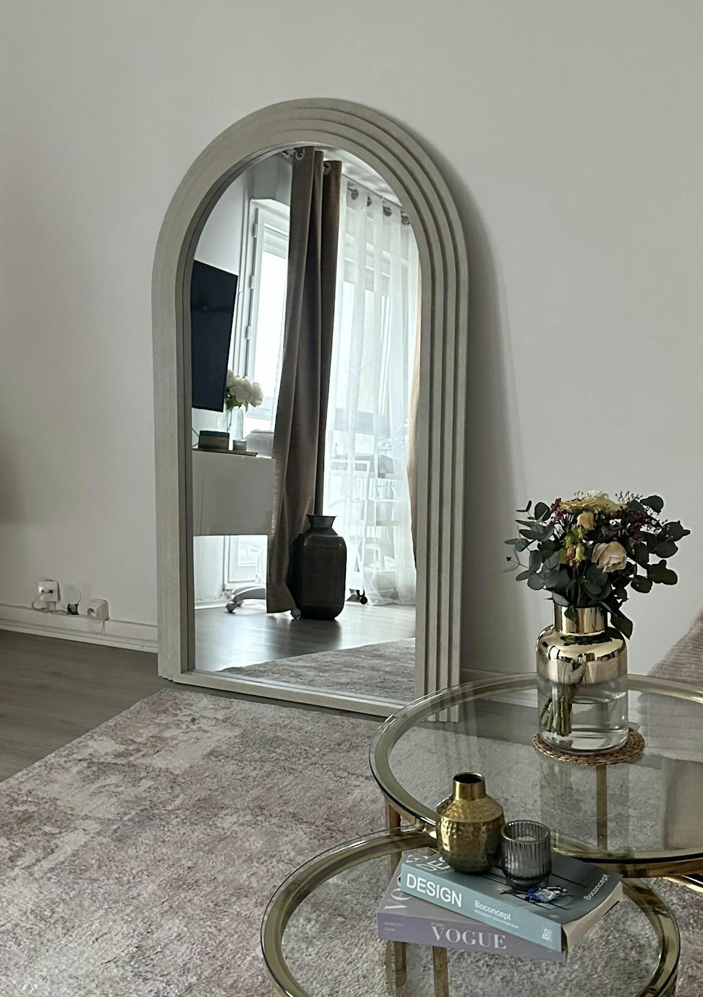 Full Length Arched Concrete Mirror 180cm x 110cm - Luciana