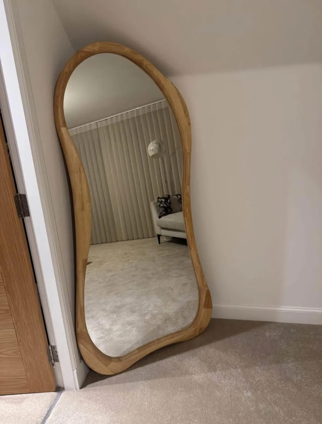 Arcurva - Large Full Length Light Wood Irregular Mirror 170cm x 85cm