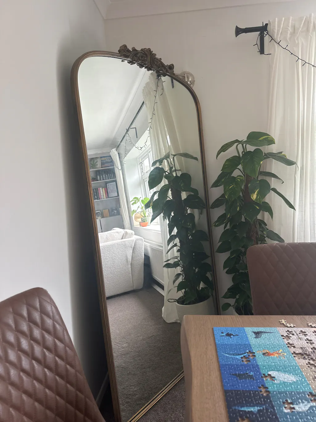 Full Length Gold Arched Metal Mirror 180cm x 100cm - Amelia