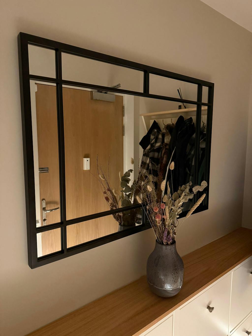Black Industrial Metal Wall Mirror 100cm x 70cm - Bexley