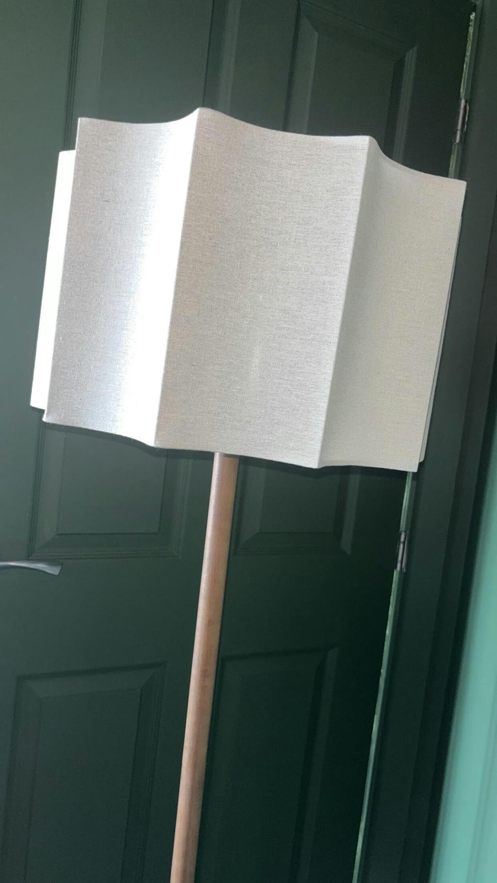 Esme - Dark Wood Inverted Scallop Shade Floor Lamp