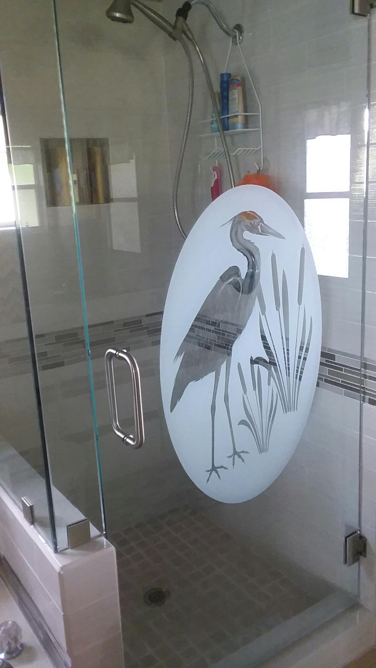 Egret Etched Glass Decal Window Film