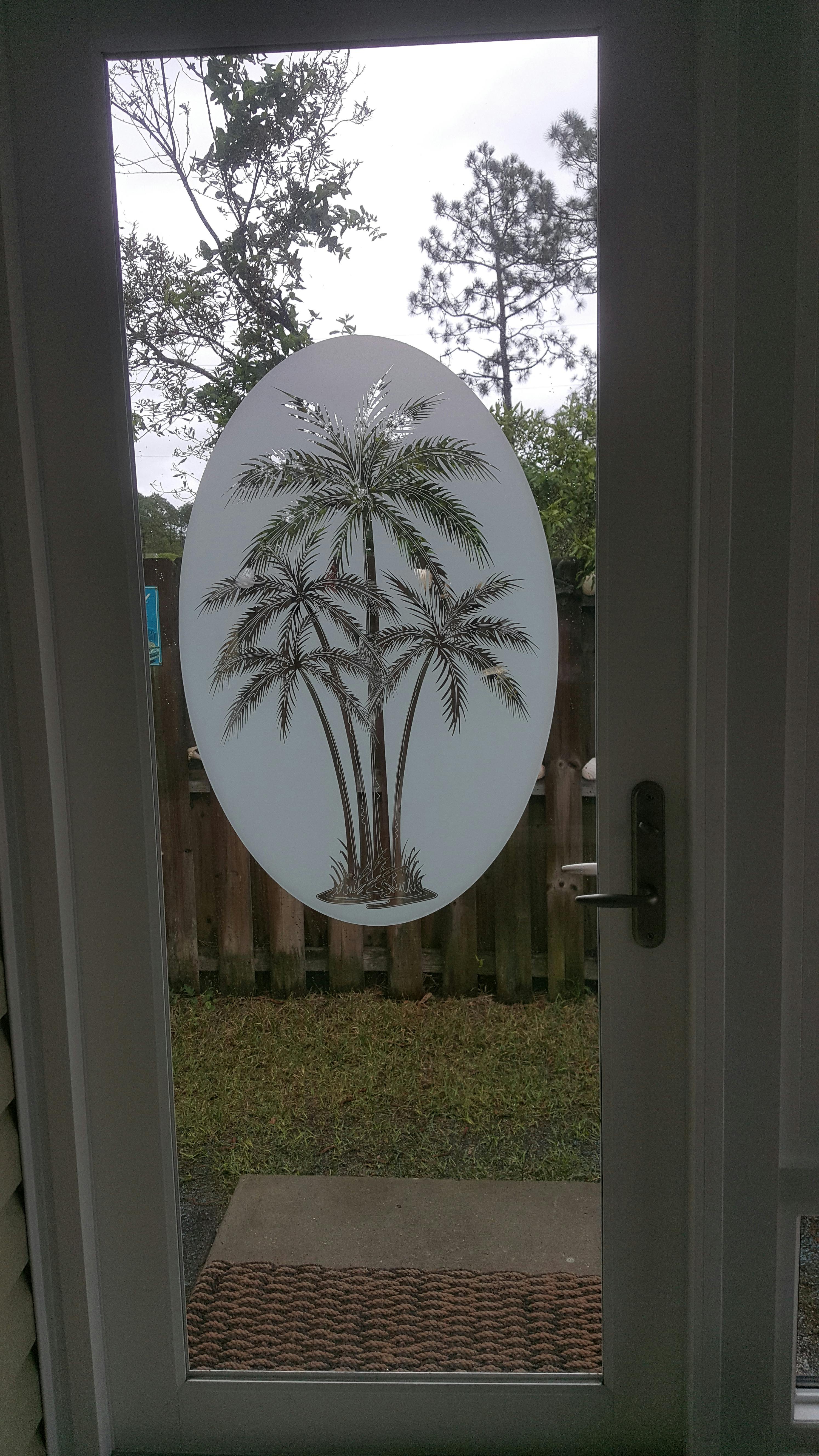Oval Palm Tree Center | Static Cling– Window Film World