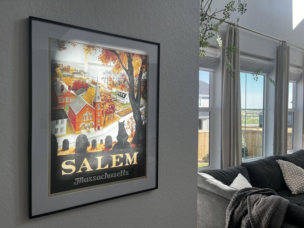 Salem Massachusetts Travel Poster Halloween Fall Autumn Decor Mid Century Retro Ts