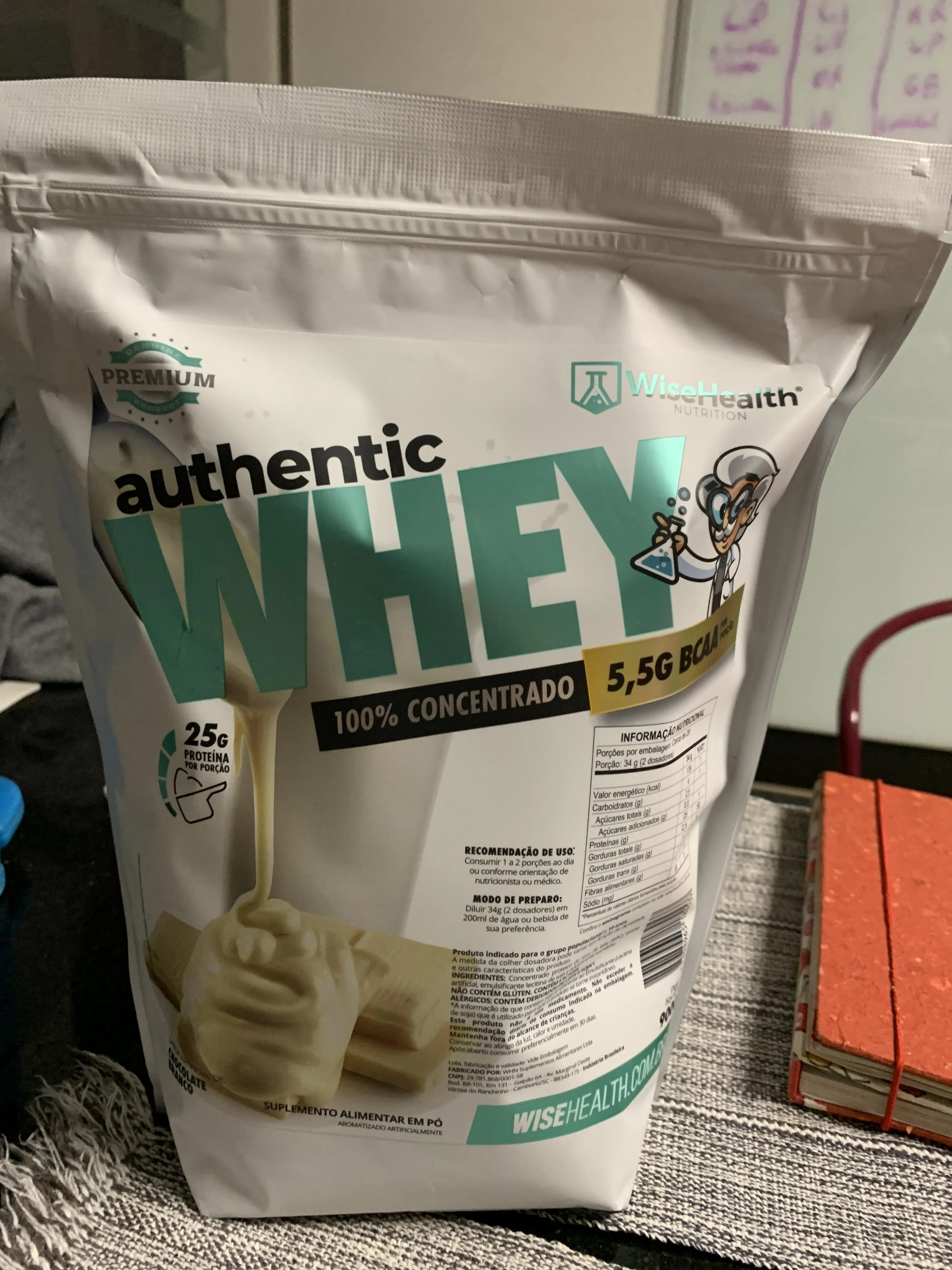Kit: 100% Whey Protein Chocolate Branco 1,8kg - WiseHealth - WiseHealth ...