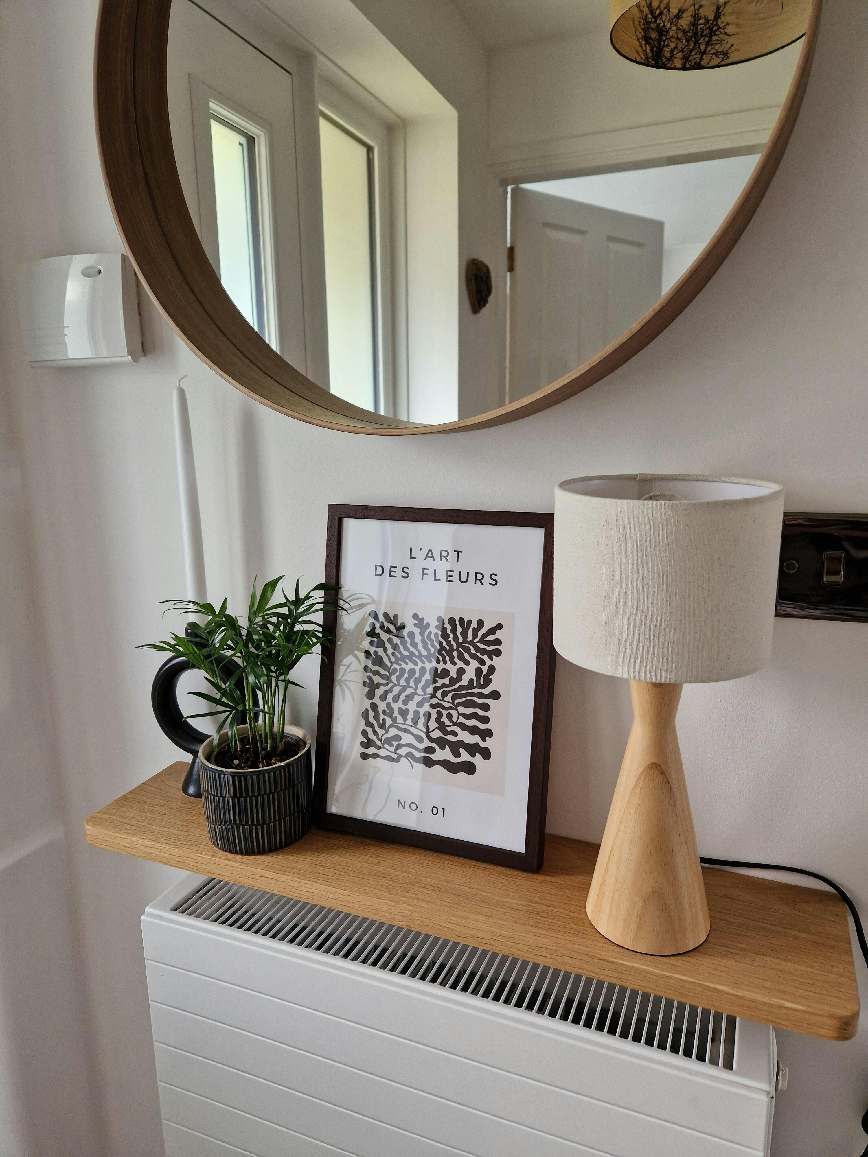 Easy Fit Solid Oak Radiator Shelf - Wood 'N' Pegs