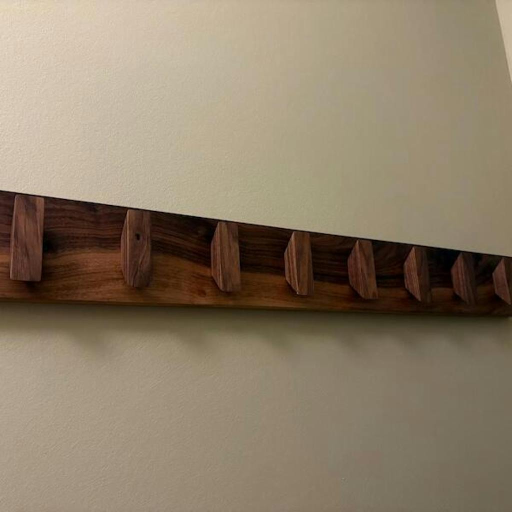 Solid Black Walnut Scandi Coat Rack – Wood 'N' Pegs