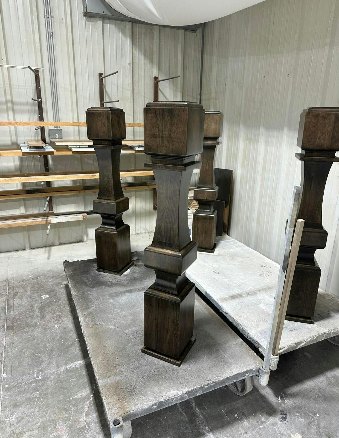 Great Modern Newel Post - Unique Handcrafted Wood Posts - Wood Carved Shop