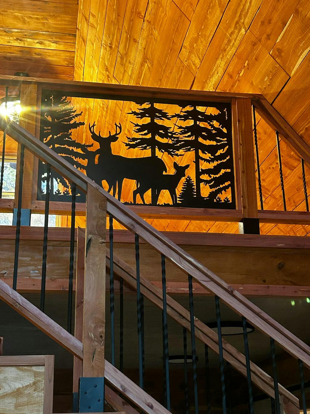 Decorative Metal Panel - Wildlife Scenery with Deer & Trees – Wood ...