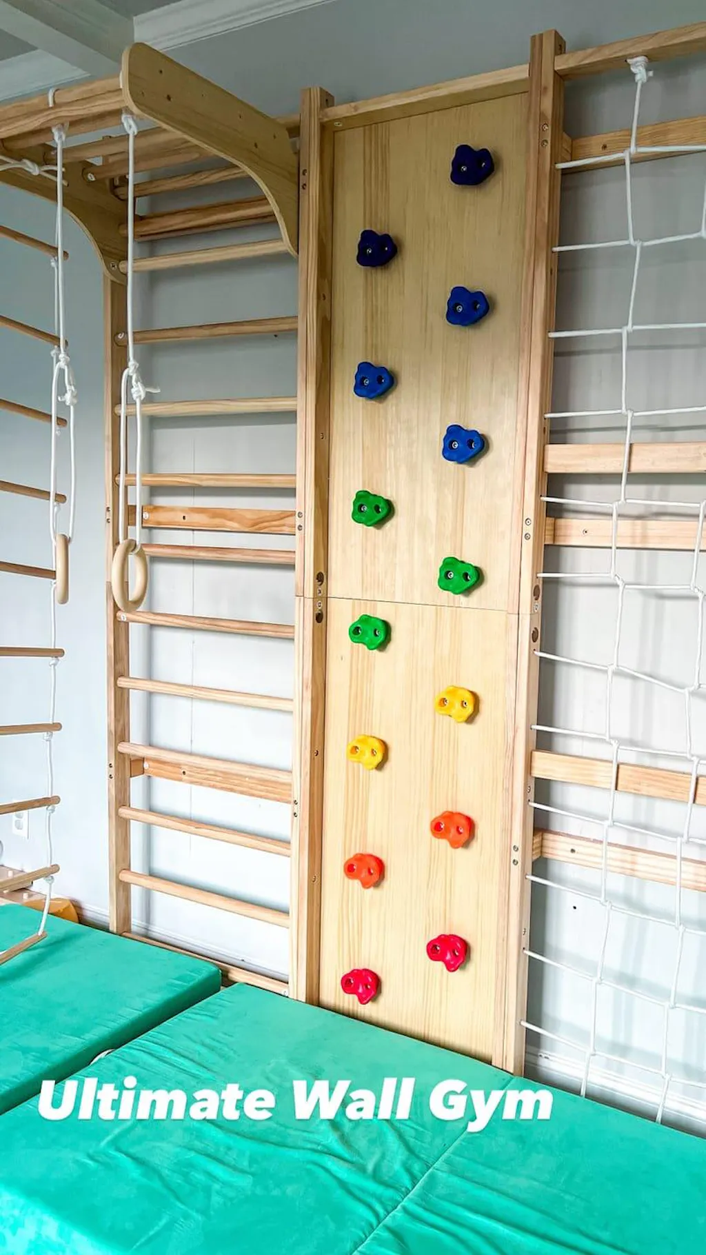 Walnut - 9-in-1 Swedish Ladder Wall Gym and Climber by Avenlur – Wood ...