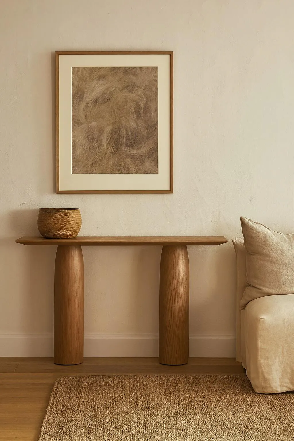 Walnut Wood Console, Minimalist Walnut Console - Crafted from Solid Wo ...