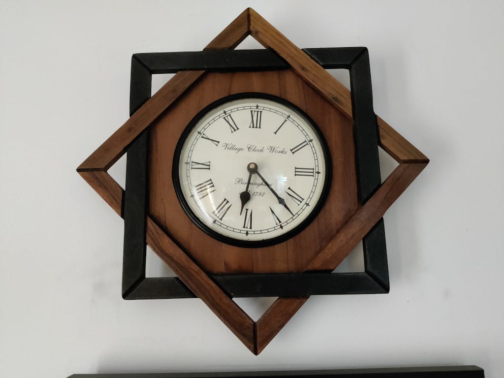 Traditinal Handmade Wooden Diamond shaped Clock