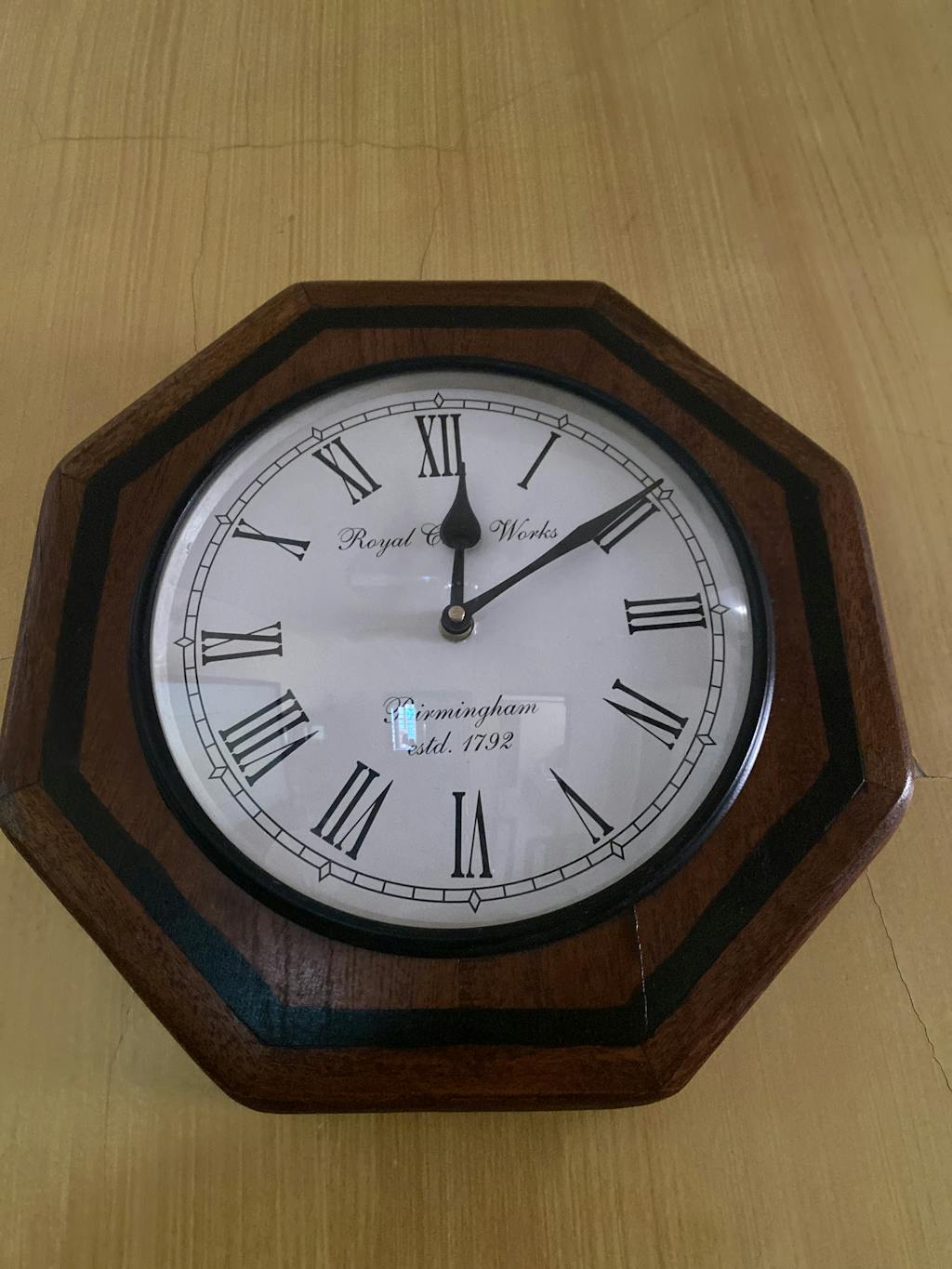Wooden Octagonal Clock