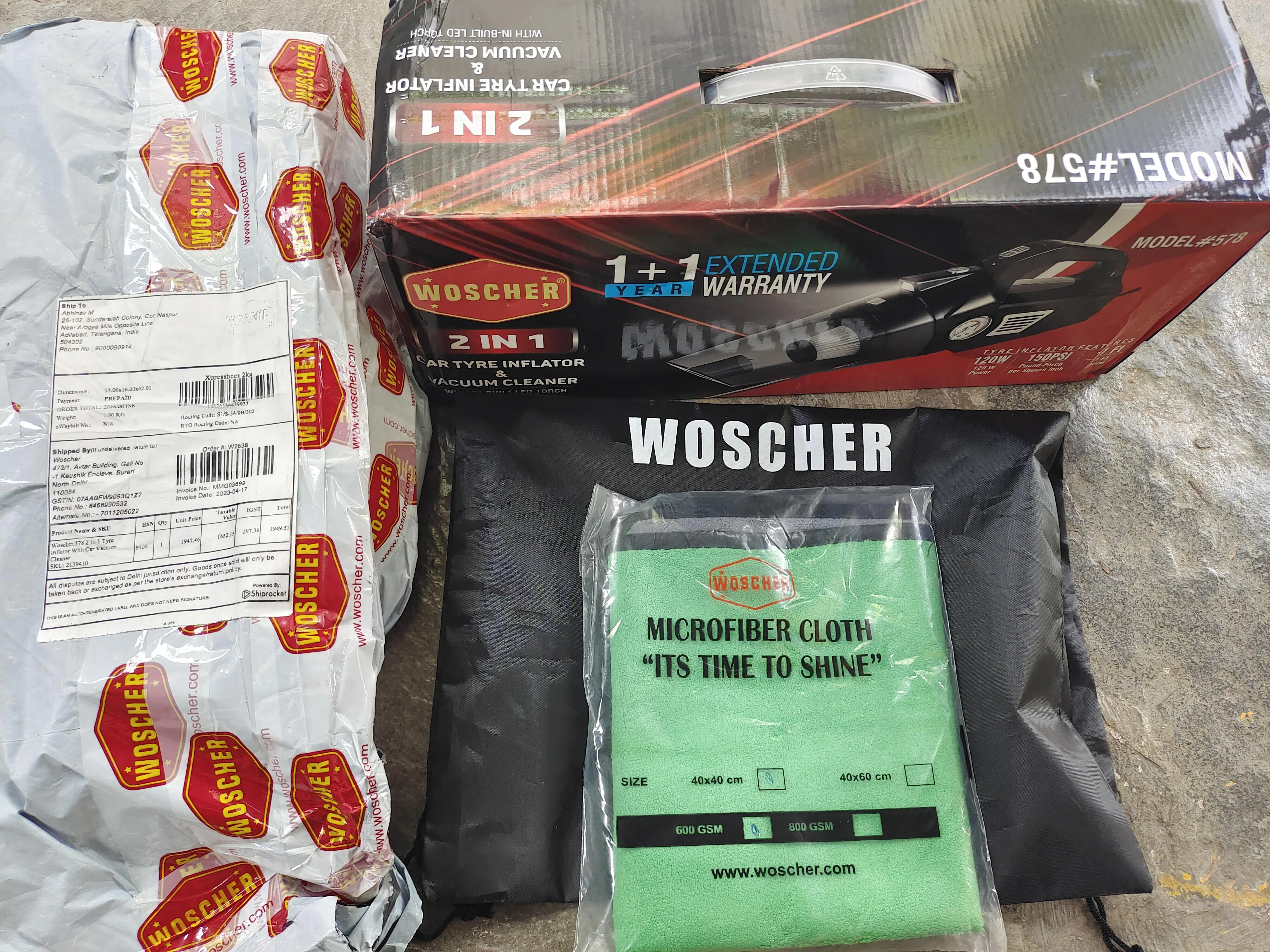 Buy Woscher 578 2 in1 Tyre Inflator Cum Vacuum Cleaner Online