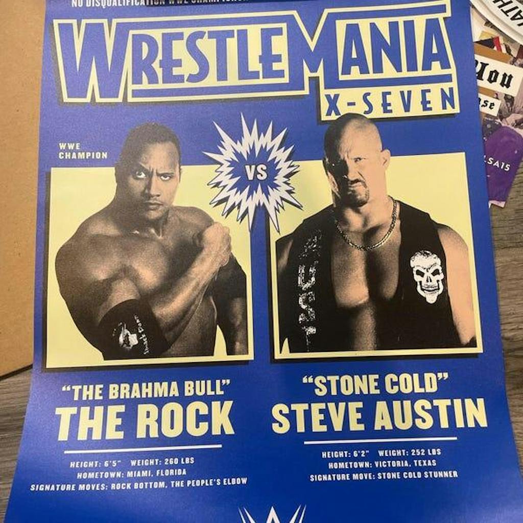WWE Print - The Rock Stone Cold Steve Austin WrestleMania Poster – www ...