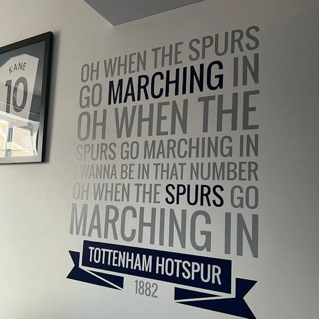 Tottenham Hotspur Football Club 'Marching In' Song Wall Sticker Vinyl ...