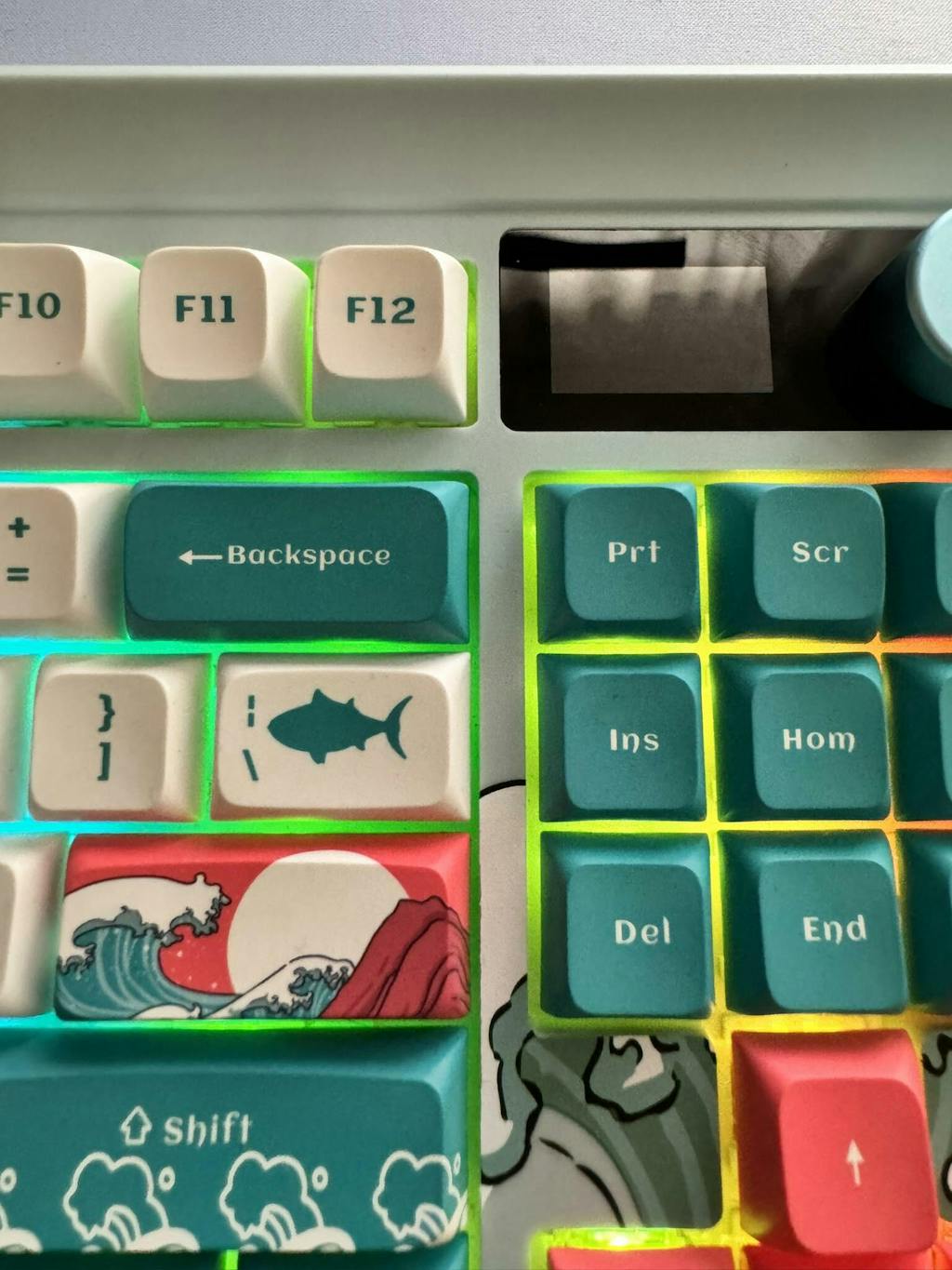 XVX M87 Pro Tri-Mode Smart Display Mechanical Keyboard (Coral Sea/Retr ...