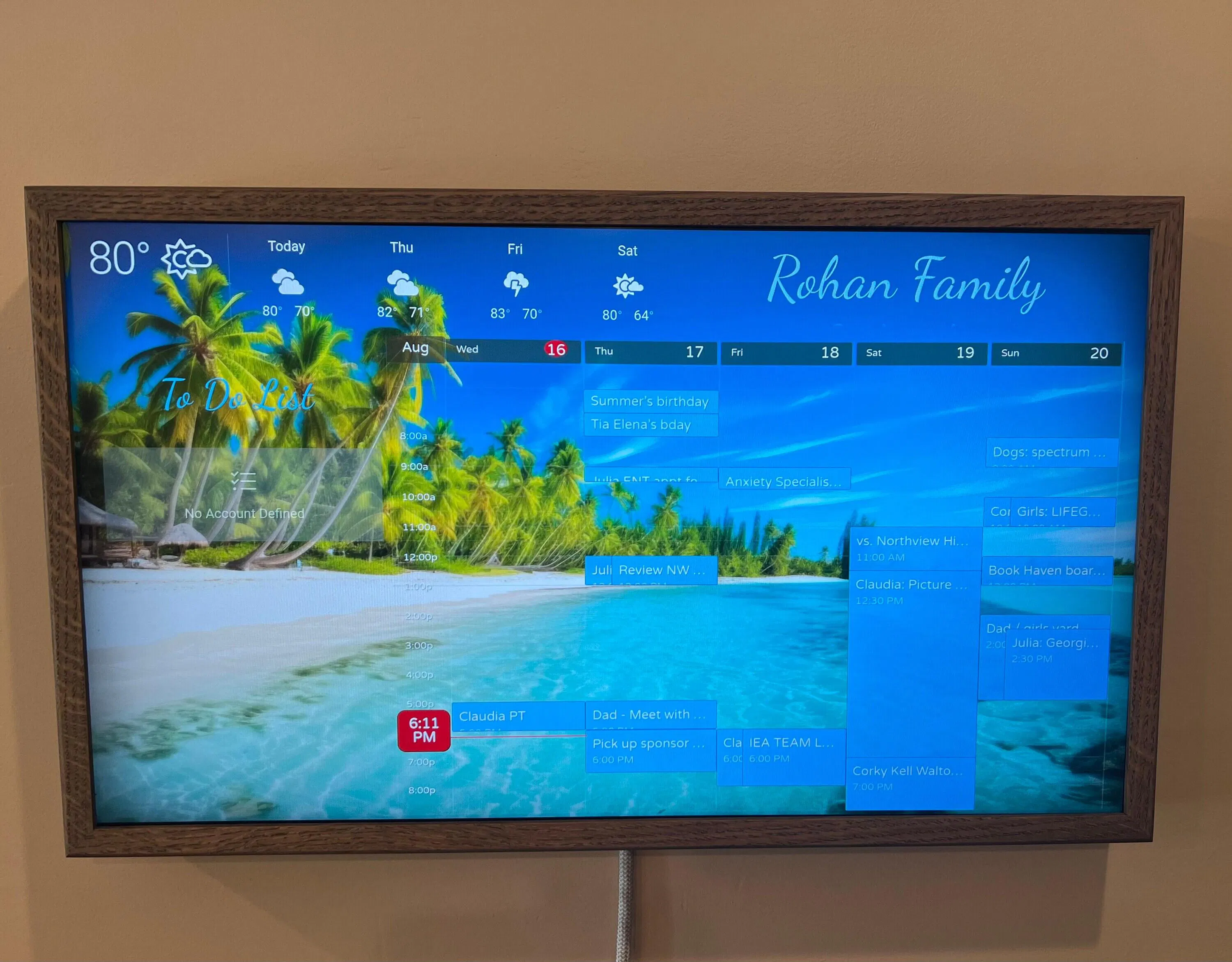 27in Smart Calendar / Smart Wall Display / Photo Viewer – YaegerWoodWorks