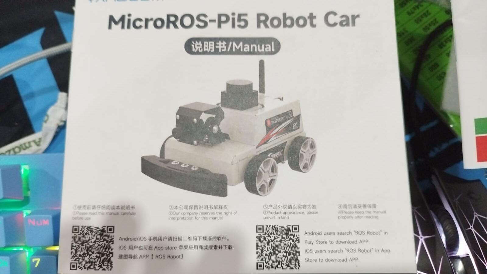 Raspberry Pi 5 Car Kit ROS2 Robot Support Python3 Programming