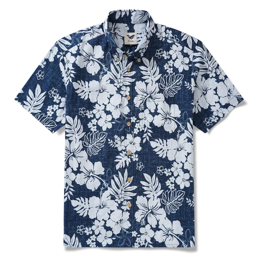 Wave Hawaiian Shirt For Men Japanese Aloha Shirt Cotton Short Sleeve C ...