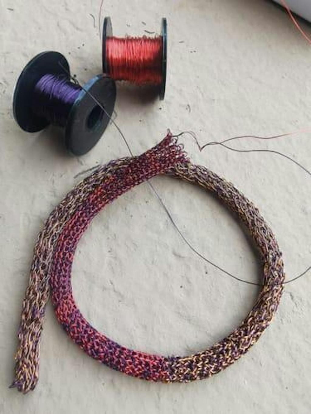 BLUE Wire crochet looms set, ISK invisible spool knitting starter set ...