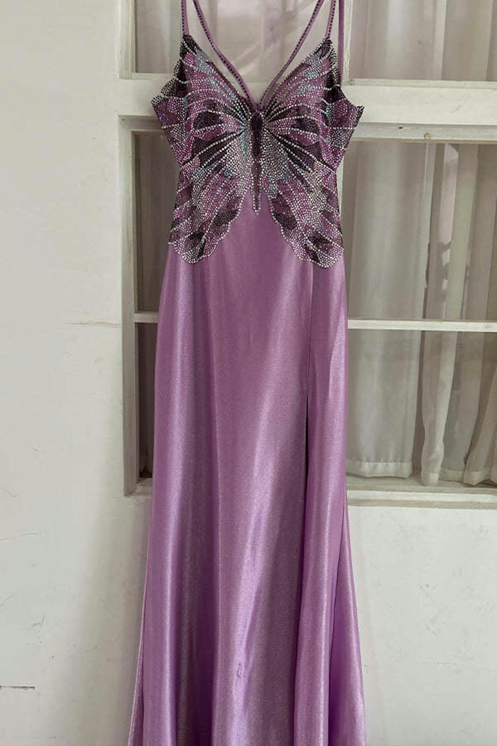 Zapakasa Women Purple Prom Dress Mermaid Backless Spaghetti Straps ...