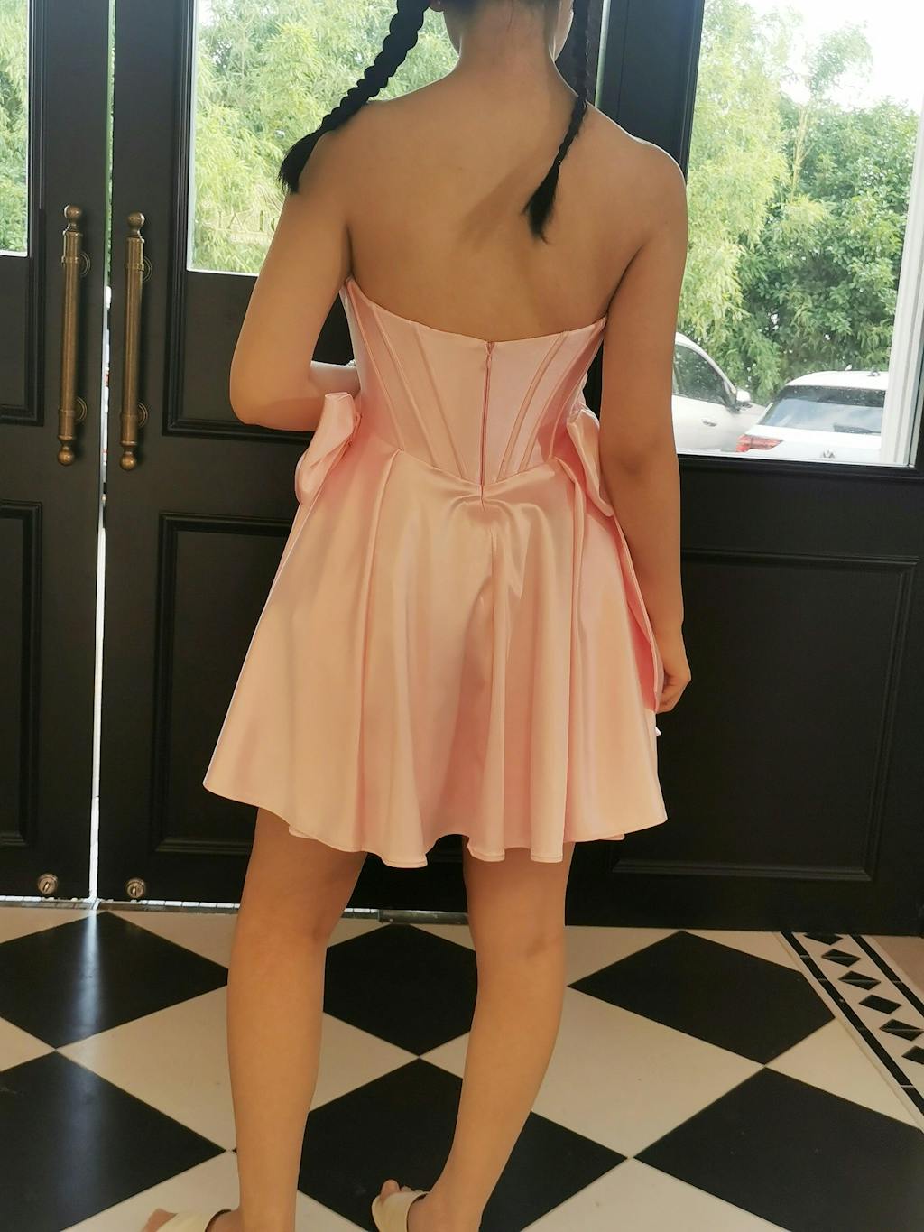 Zapakasa Women Pink Sparkly Strapless Corset Short Homecoming Dress ...