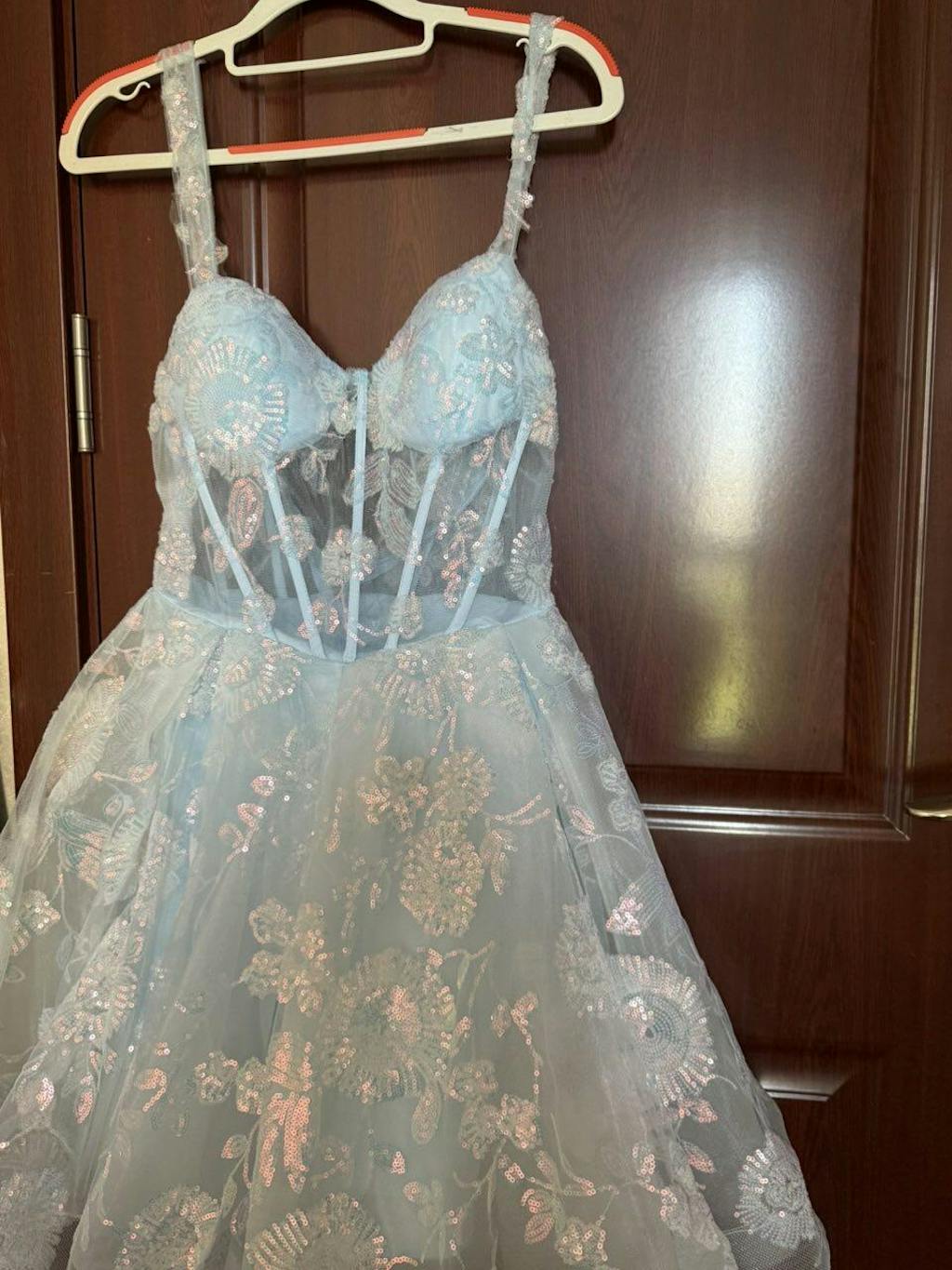 Zapakasa Women Sparkly Fuchsia Prom Dress with Sequins A Line Corset ...