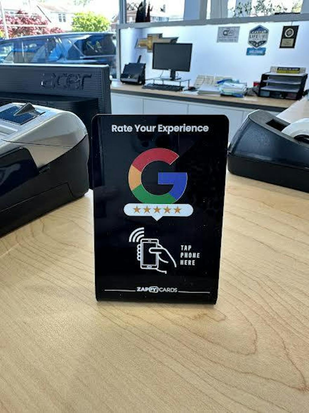 ZappyCards NFC Google Review Stand Touch Review Device