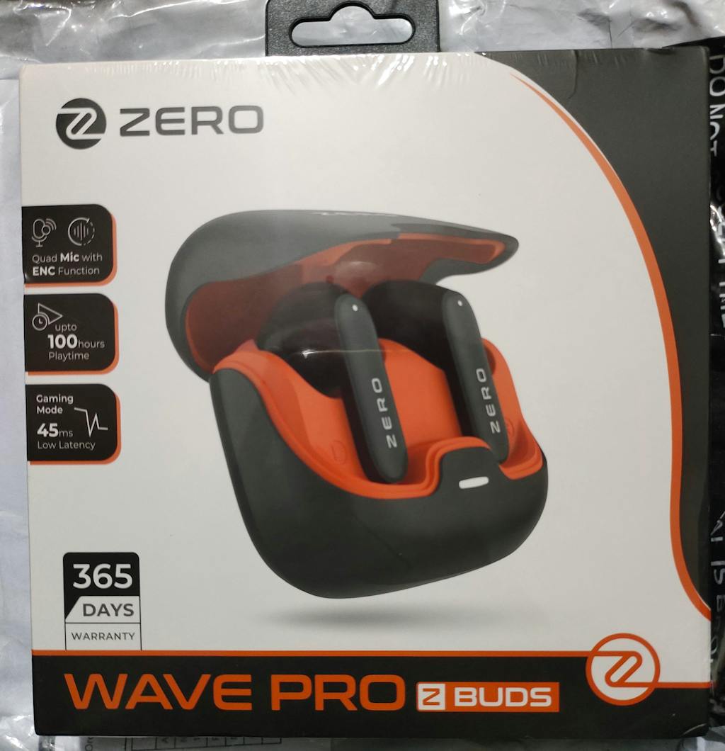 ZBuds WAVE Pro Earbuds | Quad Mic ENC, Big Bass, Low Latency | Zero Lifestyle