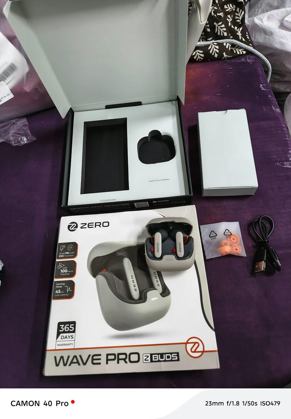 ZBuds WAVE Pro Earbuds | Quad Mic ENC, Big Bass, Low Latency | Zero Lifestyle