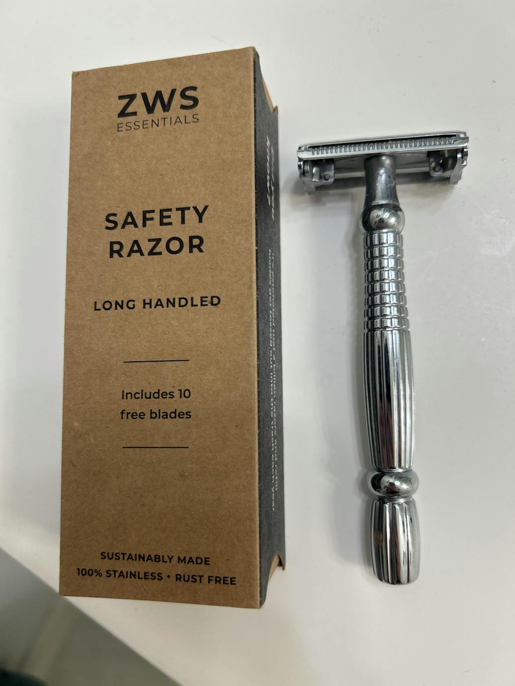 Zero Waste Safety Razor - Sustainable Razor - Single Blade, 10 Free Bl ...