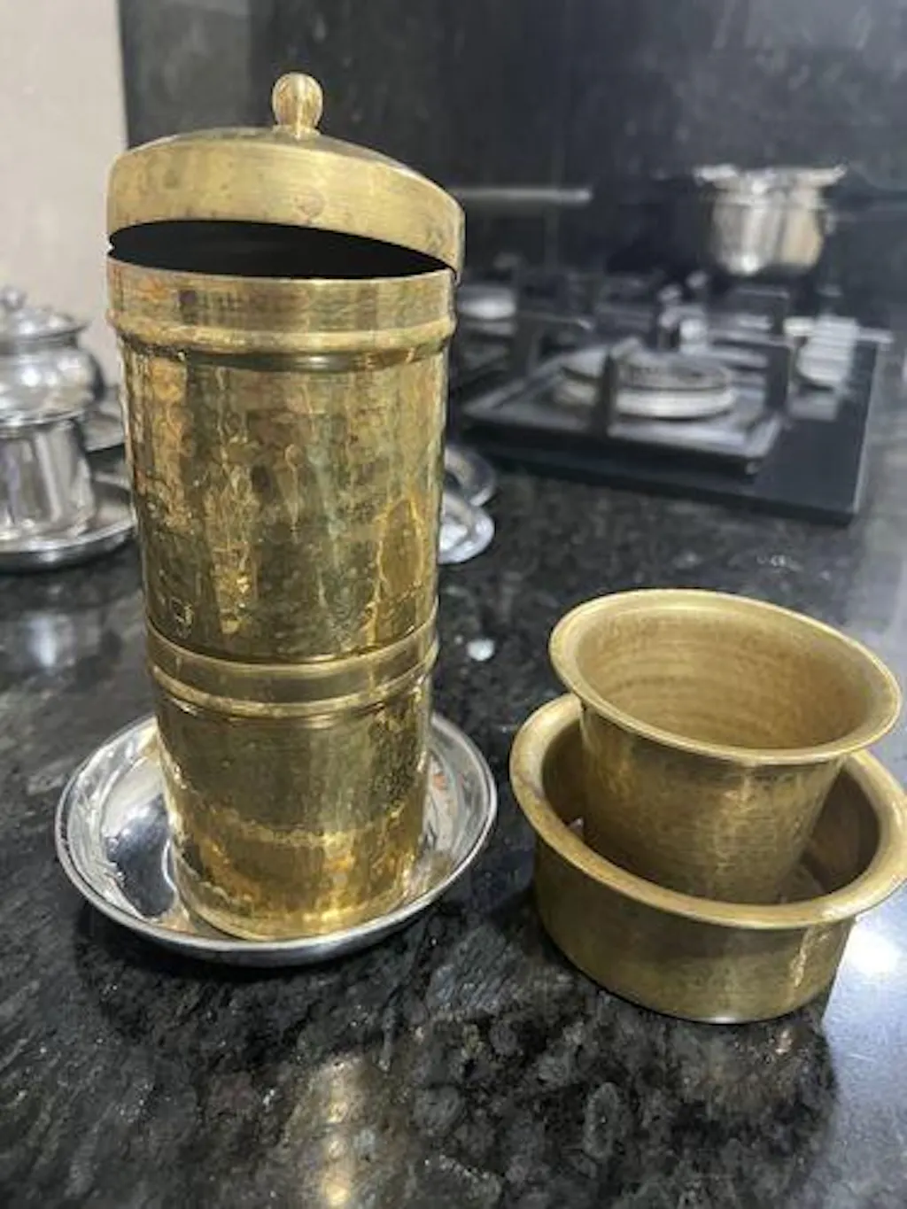 Buy Brass Coffee Filter & Davara Tumbler Combo – Traditional Set
