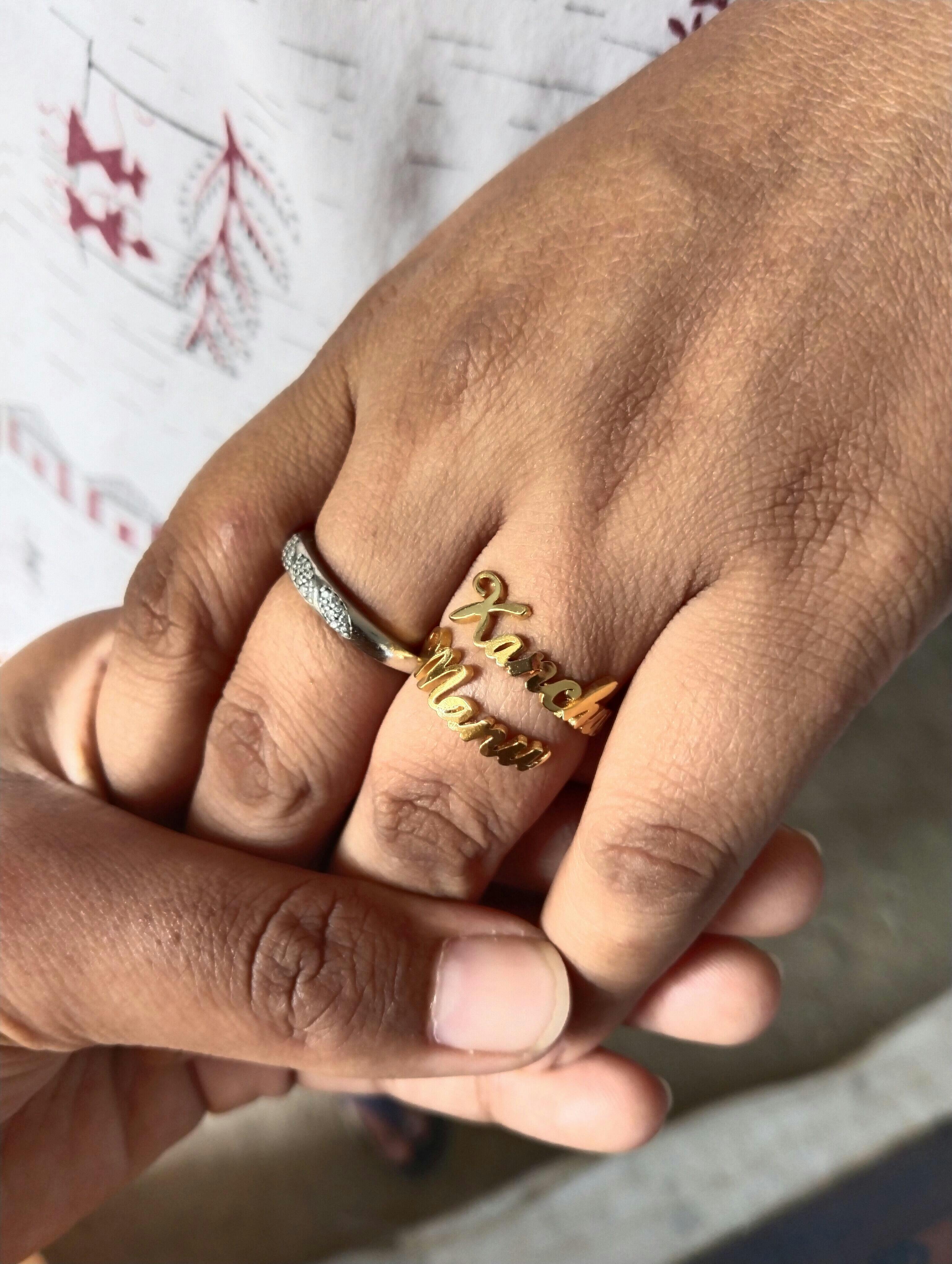 Customize Gold Name Ring – Zivi Fashion