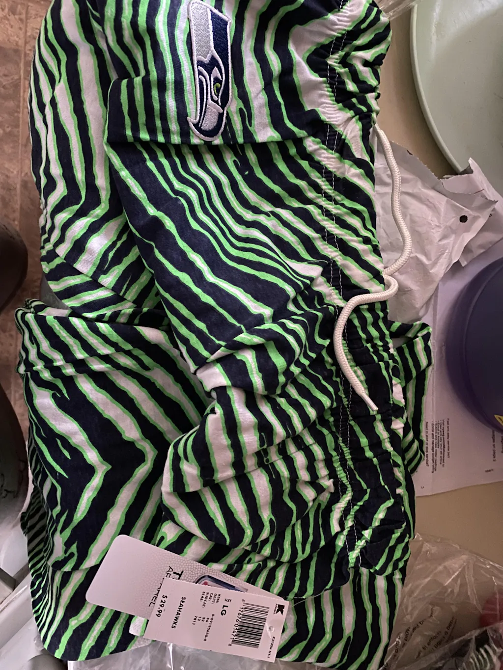 Zubaz 88 Men's The Original Pants - BLACK/WHITE LEAF